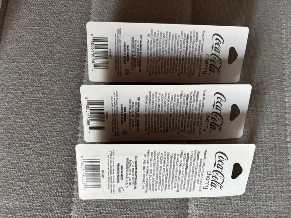 New Sealed Set Of 3 Cherry Coca Cola Lip Smackers Chapstick Balm | eBay