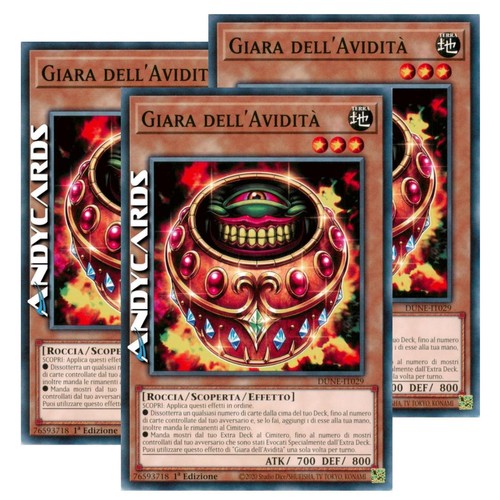 3x GIARA DELL'AVIDITÀ (Greed Jar) • Comune • DUNE IT029 • 1Ed • Yugioh ANDYCARDS | eBay