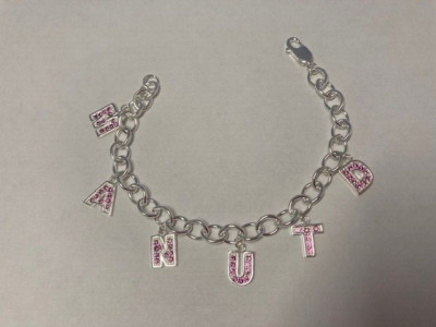 New Official Manchester United Ladies Pink C.Z Man UTD Charm Initial ...