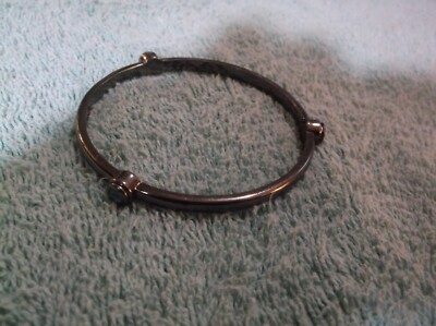 Vintage Gunmetal Colored Bangle Bracelet With An AB & 2 Blue Stones | eBay