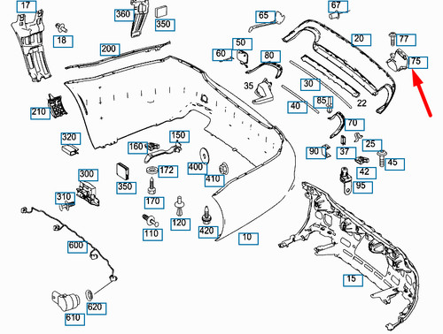 MERCEDES-BENZ CL-CLASS COUPE C216 LEFT EXHAUST TIP COVER A2214904127 NO ...