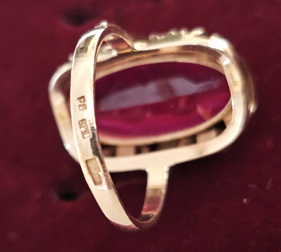 USSR Vintage Original Rose Gold Ring with Ruby 583 14K 1970s | eBay