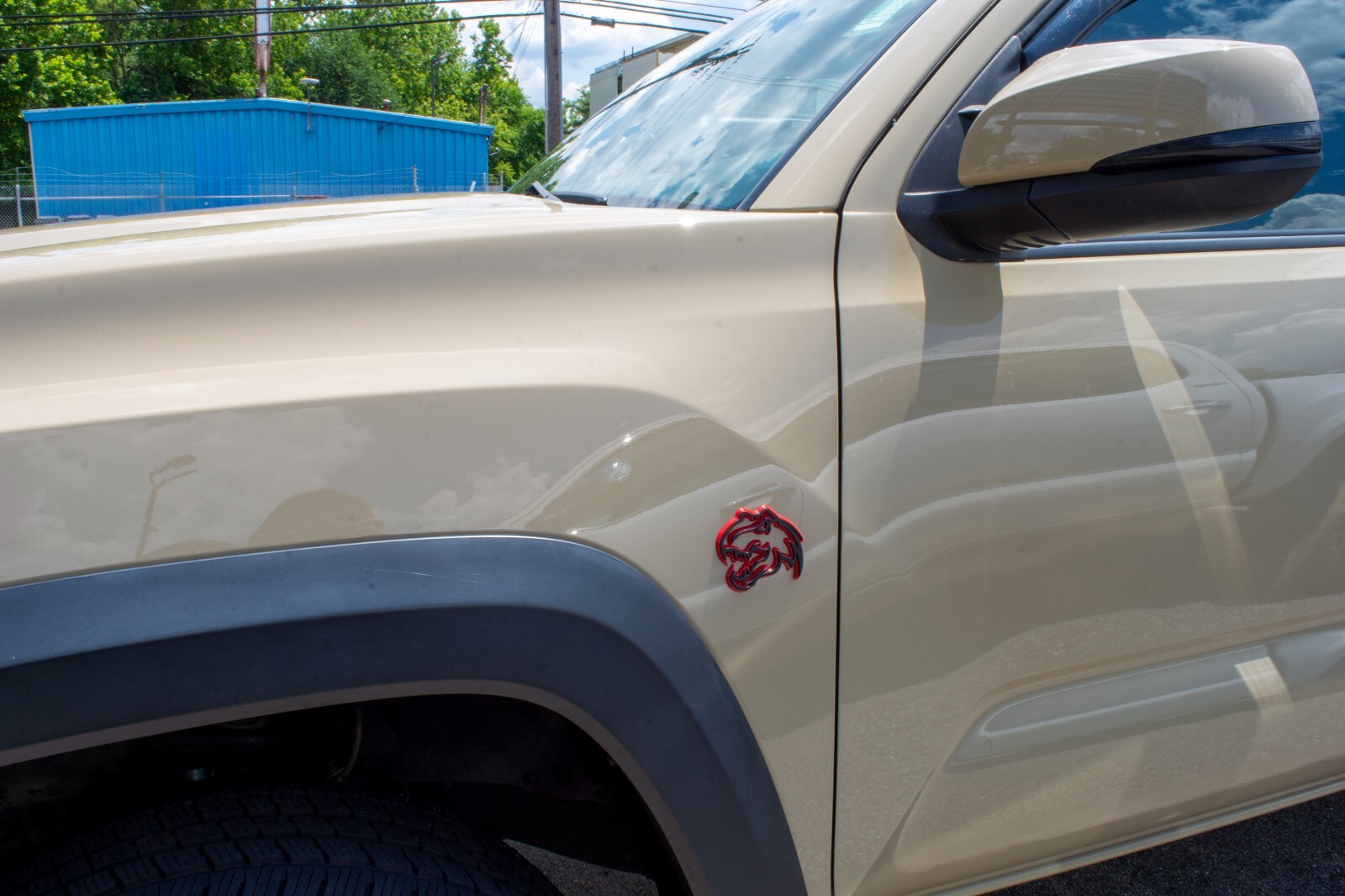 PAIR Dinosaur T-Rex TRX Emblem Badge fits Dodge Ram Logo Black Red | eBay