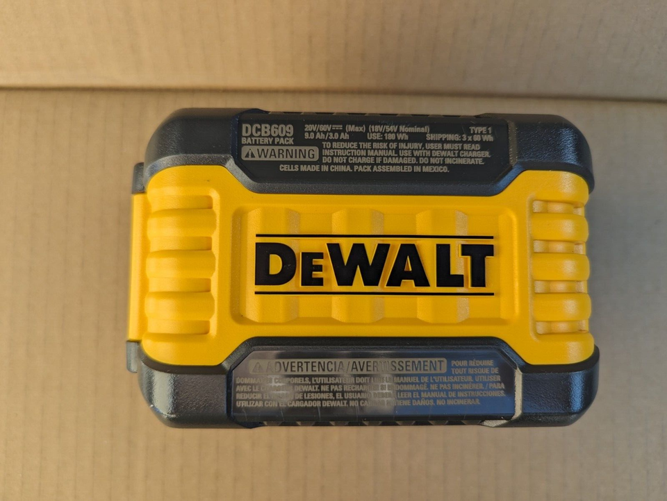 One New OB DEWALT DCB609 20V/60V MAX FLEXVOLT 9.0 Ah Lithium Ion ...