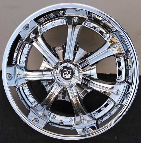 1 ~ 20x8.5 TIS-02 5x108 / 5x114.3 (5x4.5") +38m offset Chrome Wheel Rim ...