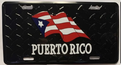 PUERTO RICO DIAMOND PLATE BLACK TACTICAL Embossed License Plate | eBay