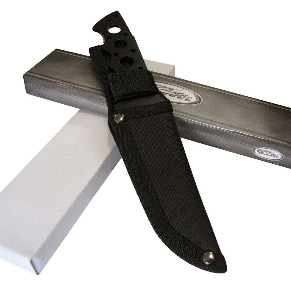 Rite Edge Midnight OPS Combat Hunting Knife w/ Sheath 8 3/4" Ov ...