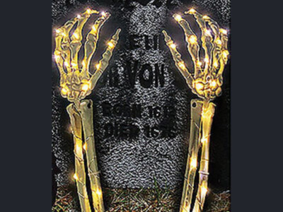 Glowing Skeleton Arms Halloween Prop Lighting LED Hands Sidewalk Yard ...