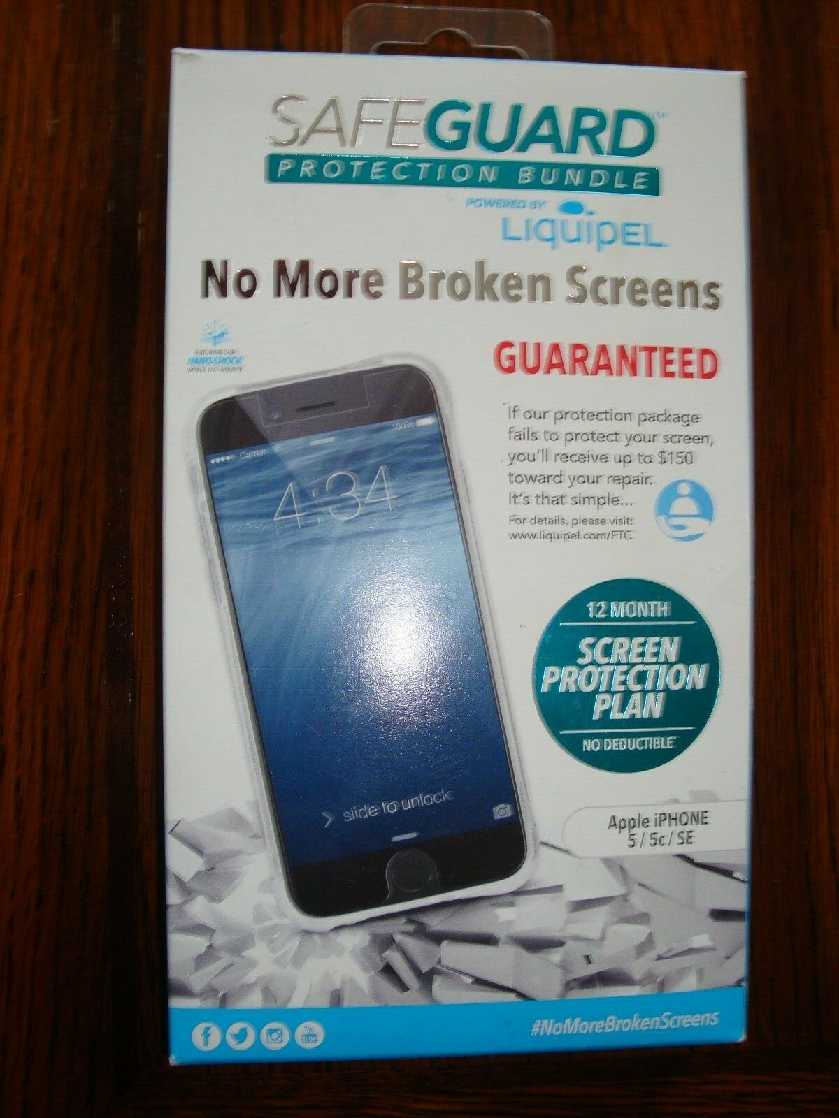 SafeGuard Protection Bundle Powered By Liquipel for Apple iPhone 5/5c ...