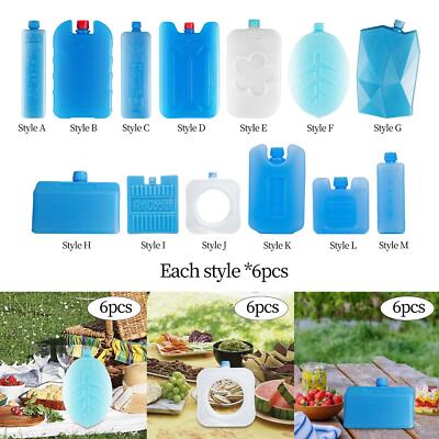 6X Ice Cooler Blocks Portable Ice Pack Cooling Fan Refrigeration Ice ...