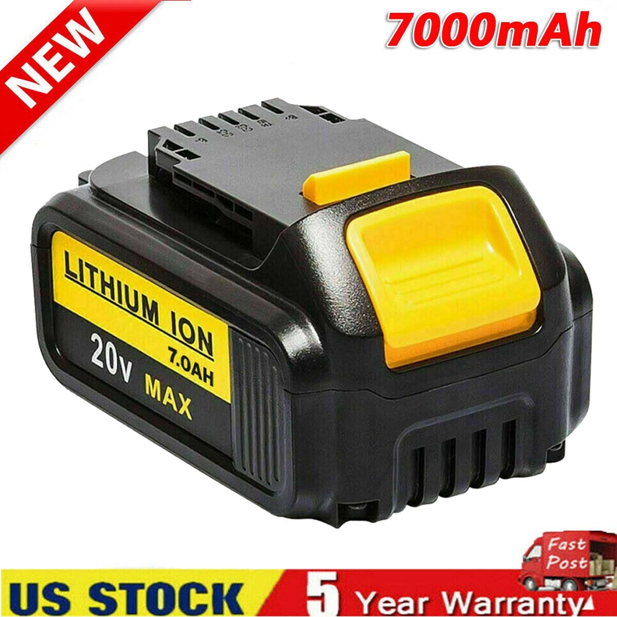 US For DeWalt 20V 20 Volt Max Lithium 7.0 AH DCB206-2 DCB200-2 Battery ...