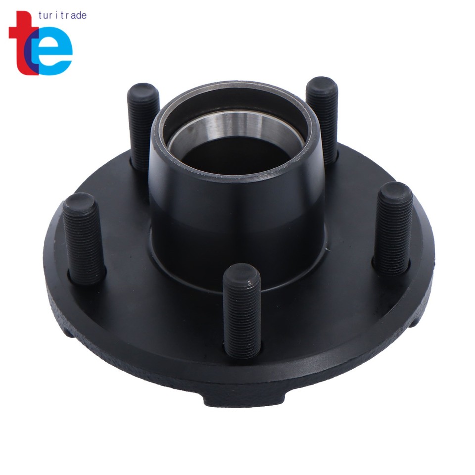2 Sets 5 on 4.5" Trailer Hub Kit and 1" Round BT8 Spindle, with Trailer ...