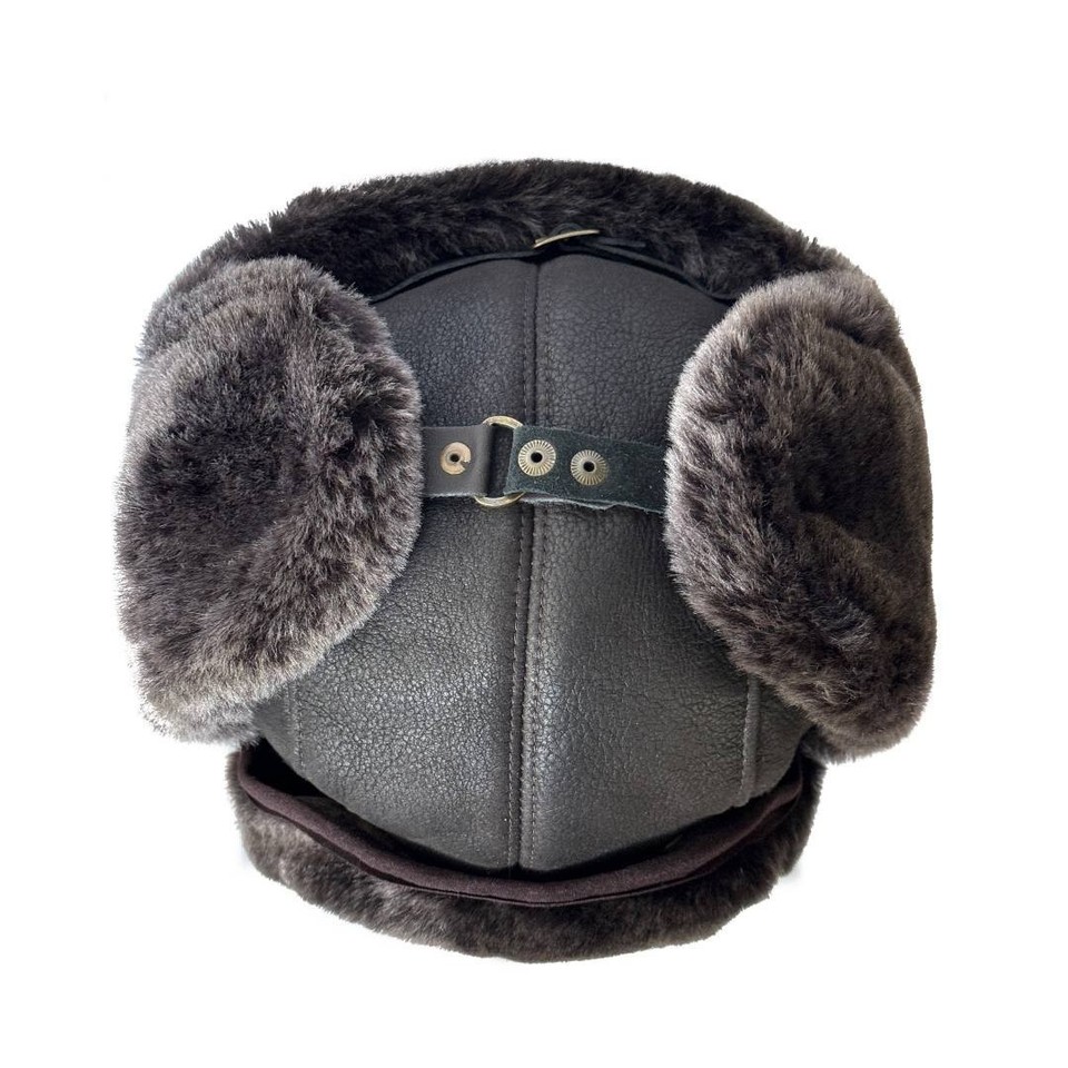 Genuine Shearling Sheepskin Trapper Hat Ushanka Aviator Hat | eBay