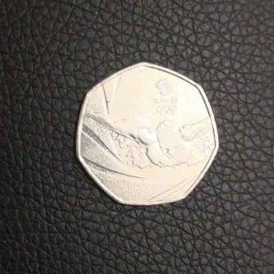 RARE 2016 Fifty pence 50p Olympics in Rio Swimming Team GB Coin ...