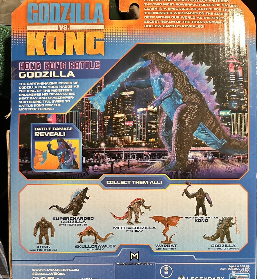 Playmates Toys Godzilla vs Kong Hong Kong Battle GODZILLA Battle Damage ...
