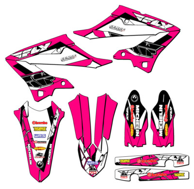 2022-2023 YZ 125 13 FLY Pink Senge Graphics Kit Compatible with Yamaha ...