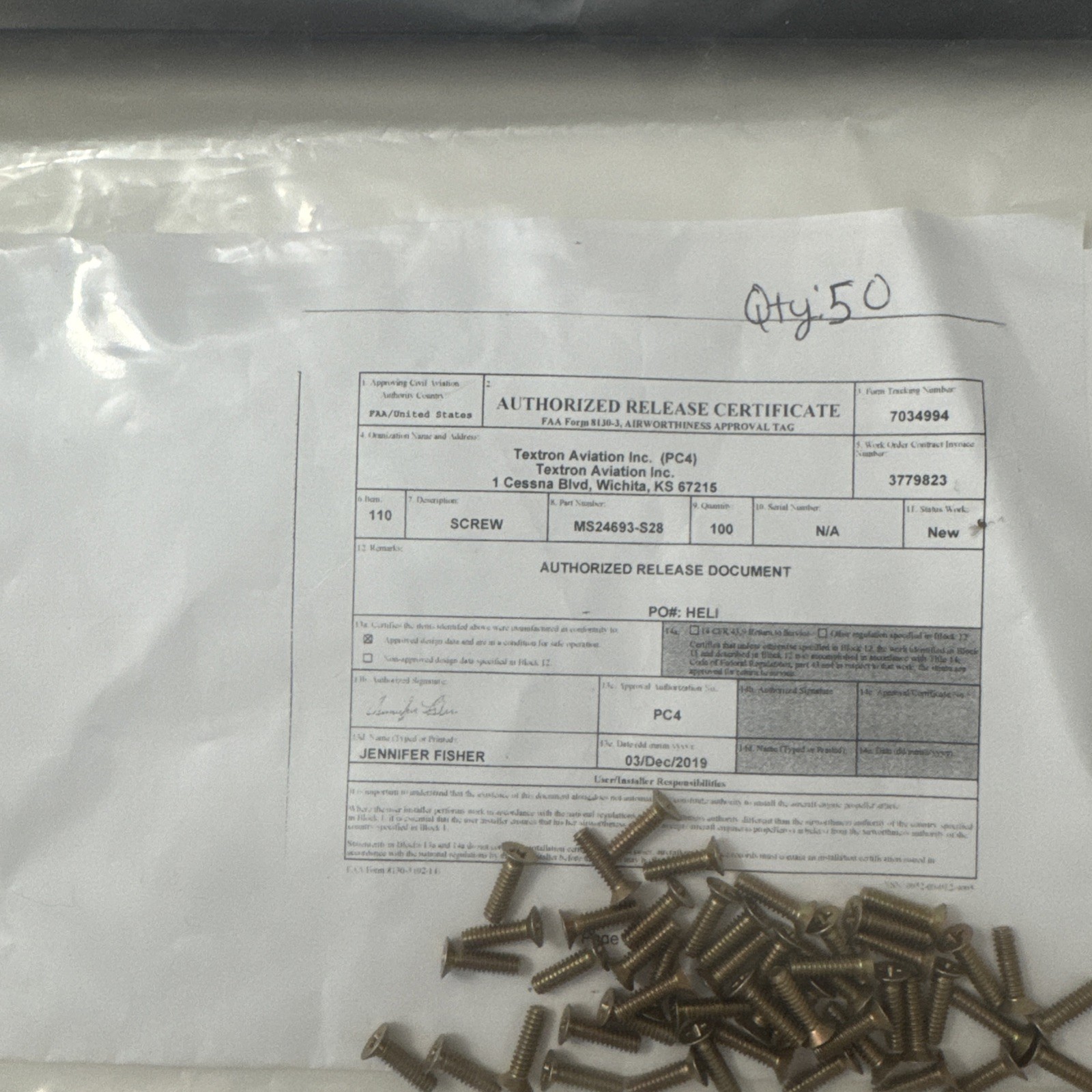 MS24693-S28 Screw New ( Pack of 50) | eBay