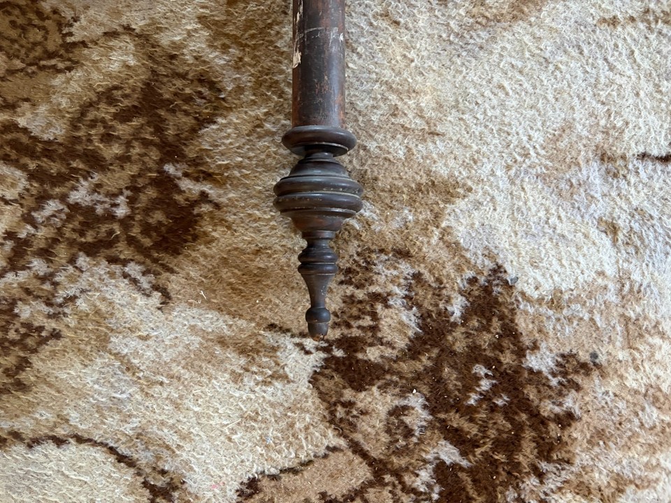 Antique wooden curtain pole with wooden rings | eBay UK