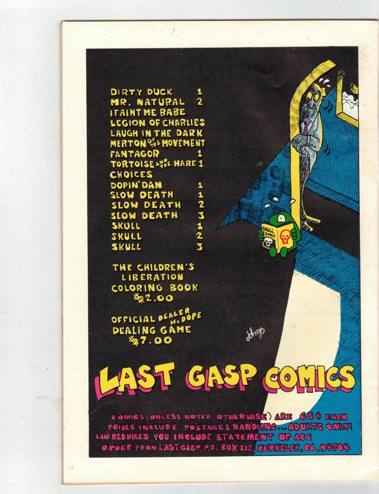 The Little Green Dinosaur #1 Underground Comix 1st Print Johnny ...