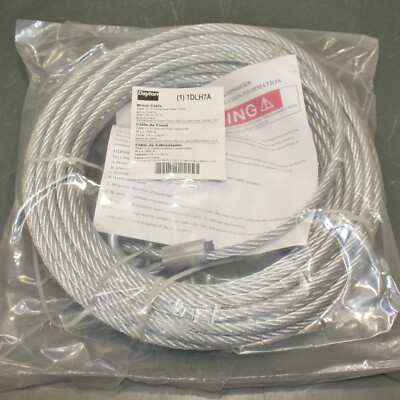 Dayton Winch Cable 1DLH7, 3/8" x 90 ft, Galvanized Steel Rope, 2880 lb ...