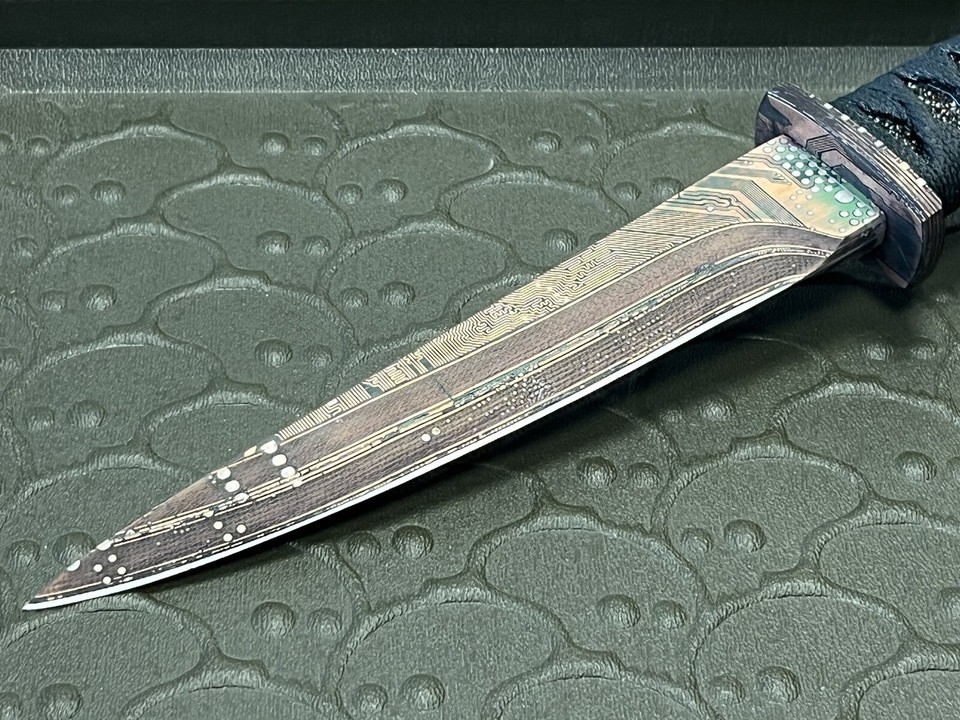 Warren Thomas Knives Custom Tanto Double Laminated CB & ATS-34 Steel ...