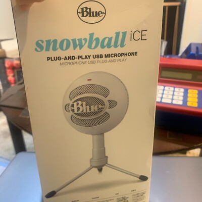 LOGITECH WHITE BLUE SNOWBALL ICE PLUG AND PLAY USB MICROPHONE ...