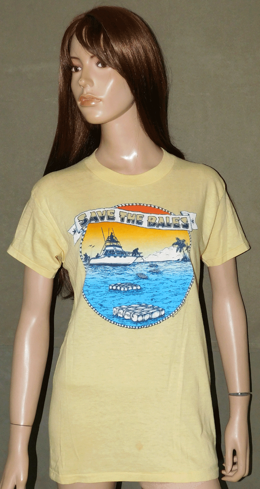 Vintage Save The Bales T-Shirt, L 42/44, Yellow Cannabis Shirt, Weed ...