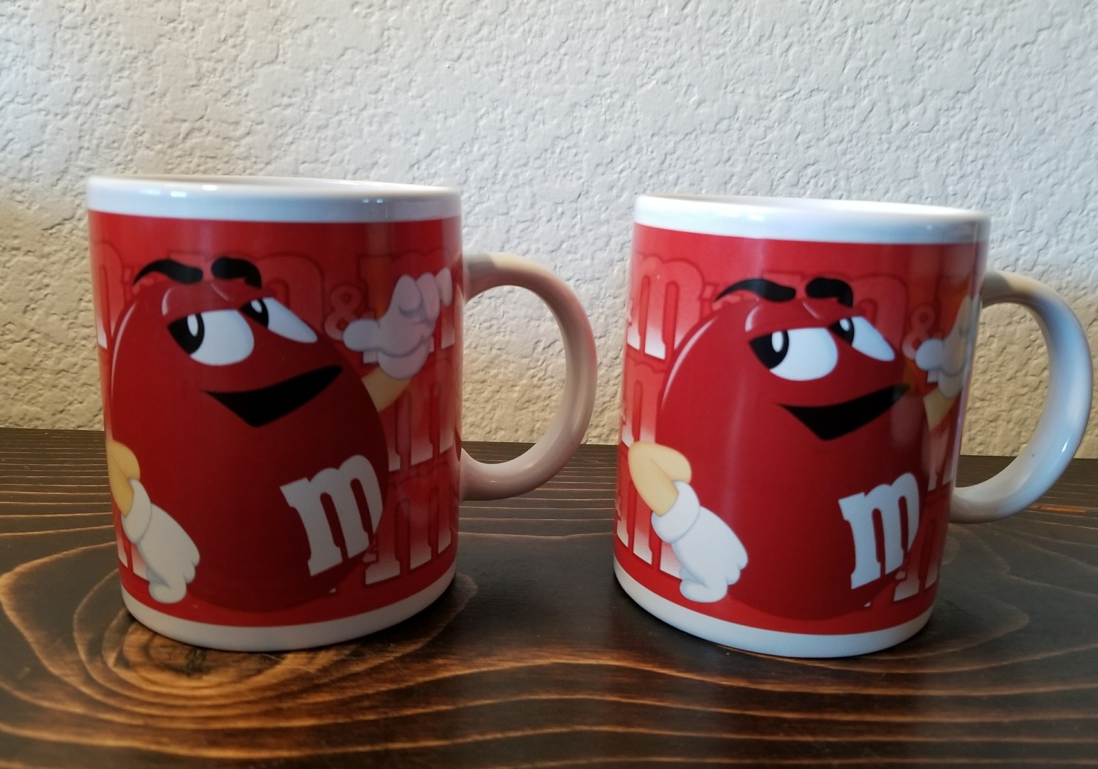 Red M&Ms Candy Coffee Tea Mug Cup Mars Galerie Red and White Pair 2002 ...