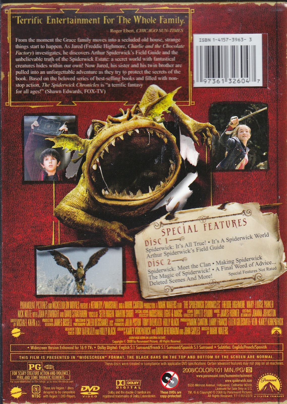 The Spiderwick Chronicles (DVD, 2008, 2-Disc Set, Special Edition ...