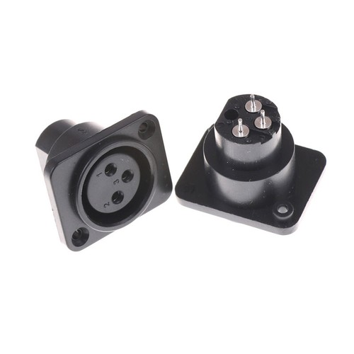 2pcs XLR Female Jack 3 Pin 3-Pole Panel Mount Chassis Socket Connector ...