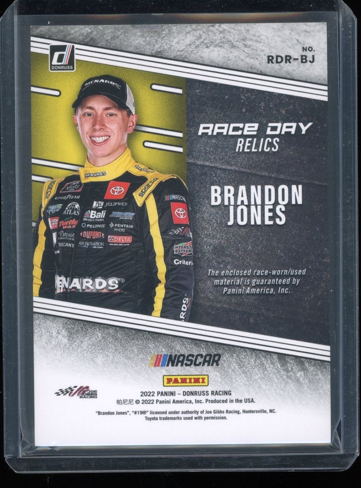2022 Donruss Race Day Relics RDR-BJ Brandon Jones | eBay
