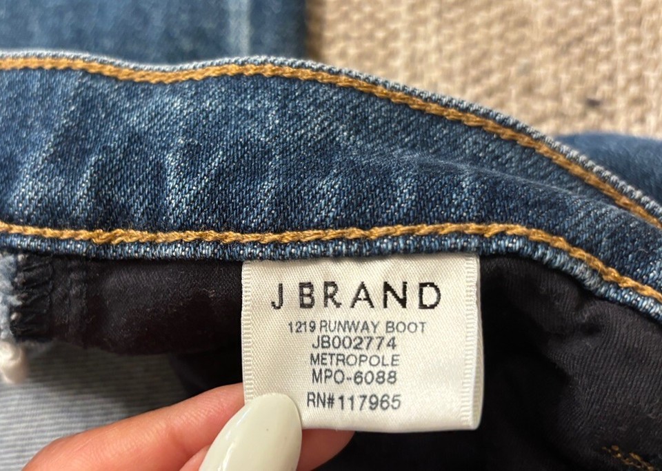 J Brand 1219 Runway Boot Cut in Metropole Super High Rise Stretch Jeans ...