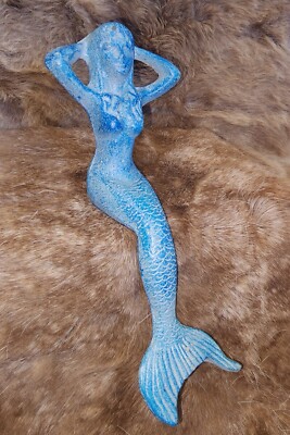 Cast Iron Antique Style Nautical Mermaid Statue Garden Pond Pool ...