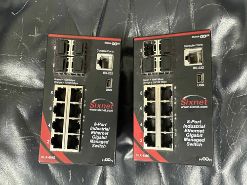 Lot of 2 SIXNET SLX-8MG-1 8-PORT INDUSTRIAL ETHERNET GIGABIT MANAGED ...