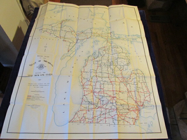 Vintage Official July 1 1930 Michigan Trunk Line System Improvements ...