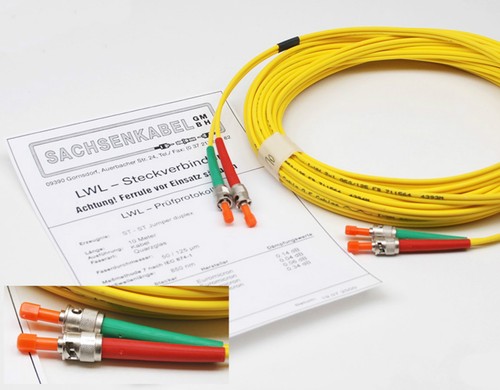 32 10/12ft LWL Connector Cable Quartz Glass st-St Jumper Duplex Fiber ...