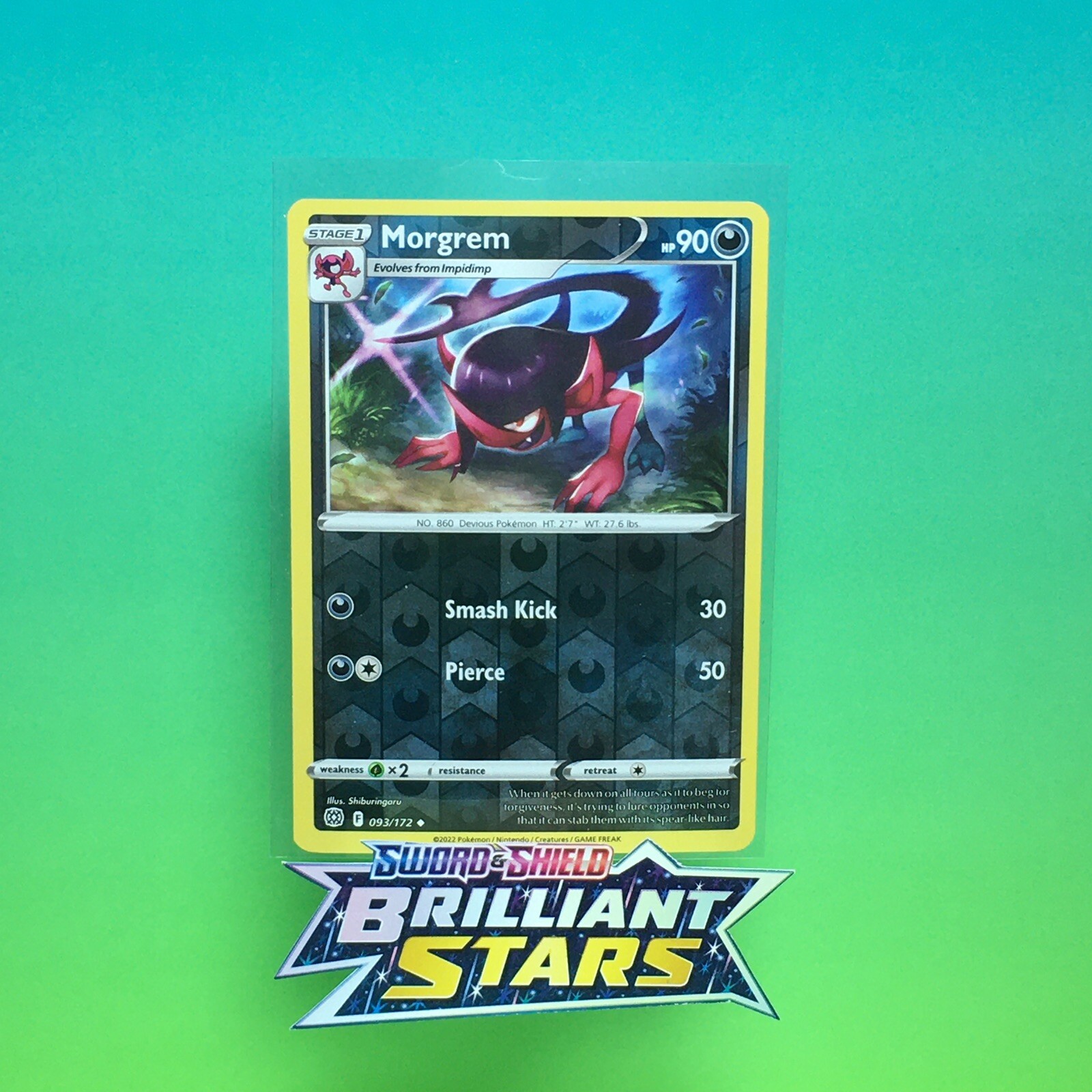 Morgrem 093/172 Reverse Holo Brilliant Stars Pokemon TCG Card Mint/NM ...