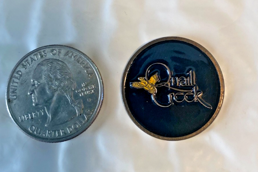 QUAIL CREEK, OKLAHOMA CITY, OKLAHOMA. 1"-coin style Ball Marker ...