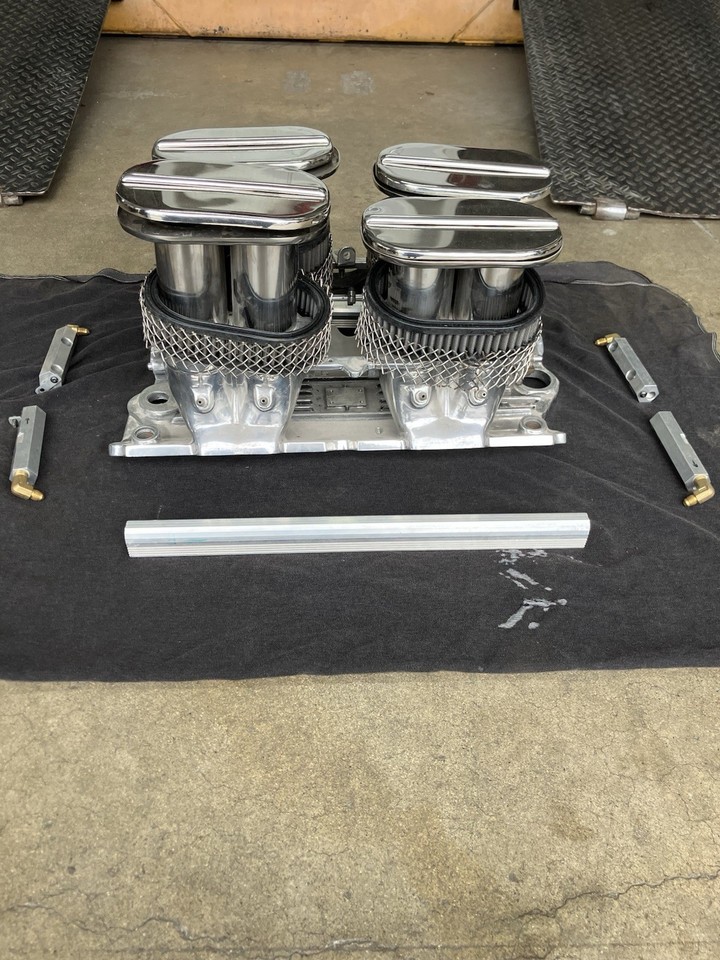 Old School Hilborn Fuel injection 8” Stacks With Rails And Fittings | eBay