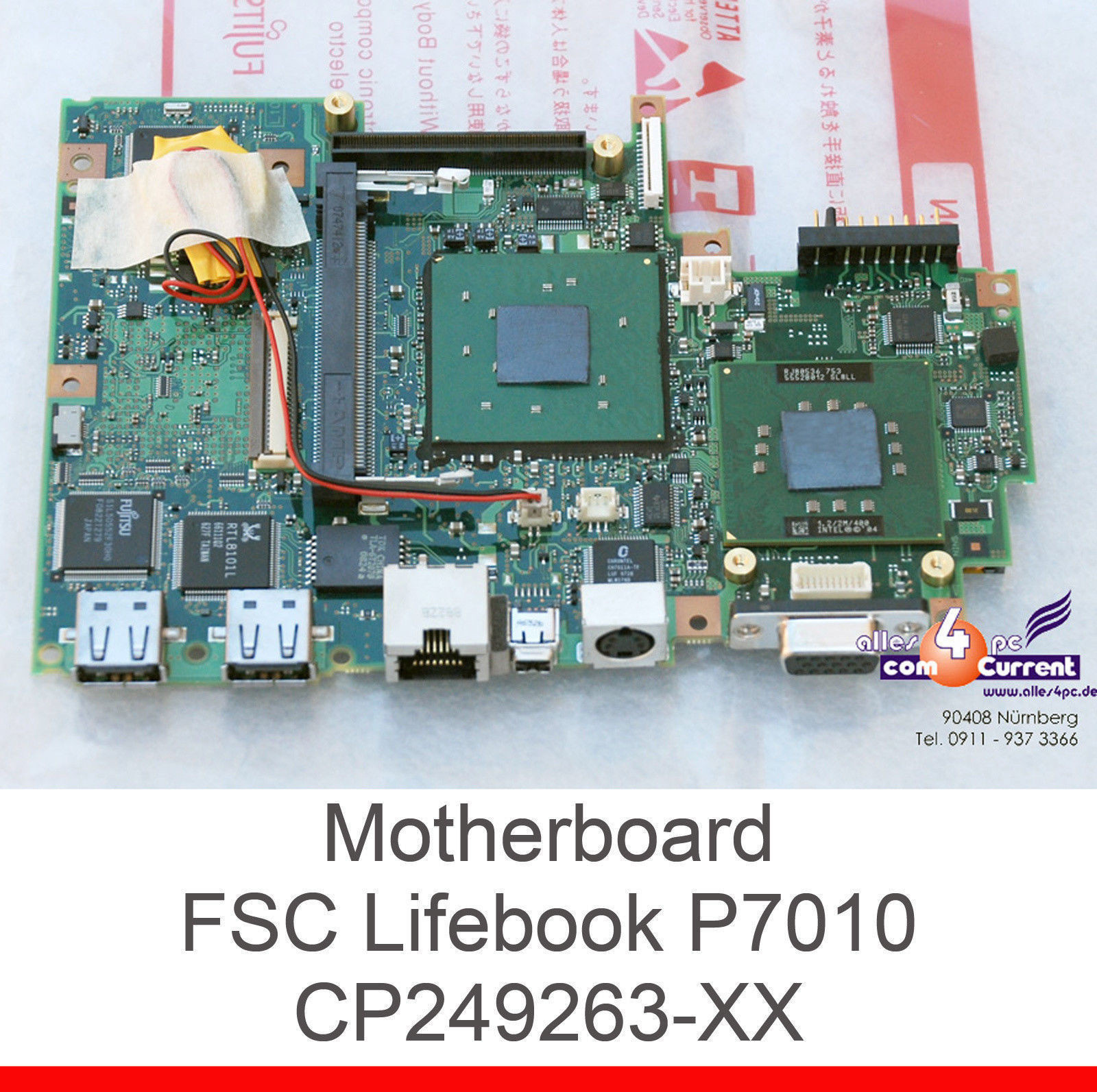 Motherboard Siemens Fujitsu-Siemens FSC Lifebook P7010 CP249263-XX incl ...