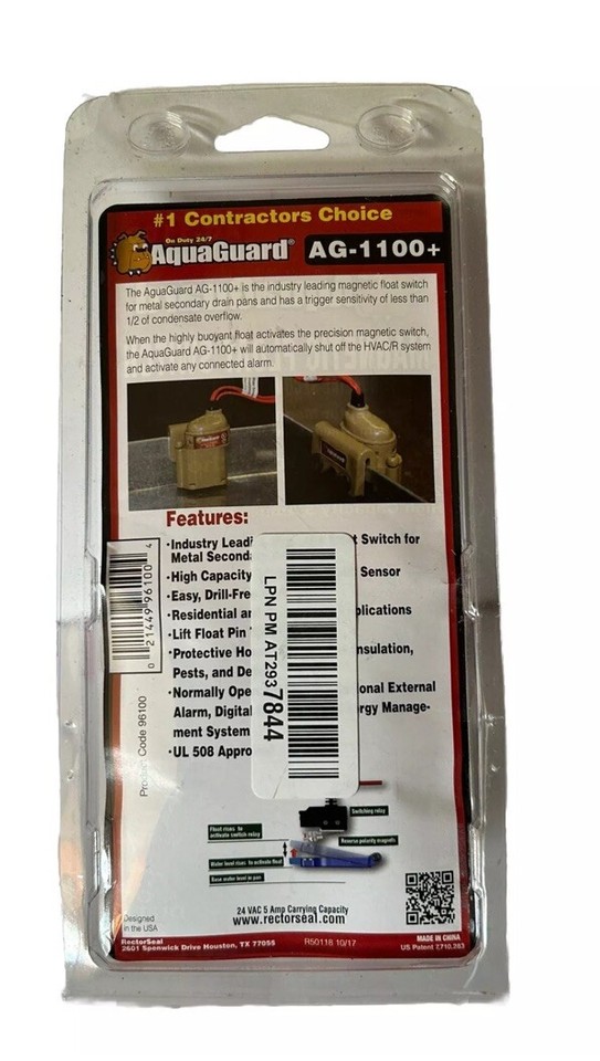 Aquaguard AG-1100+ Magnetic Condensate Overflow Float Switch for Metal ...