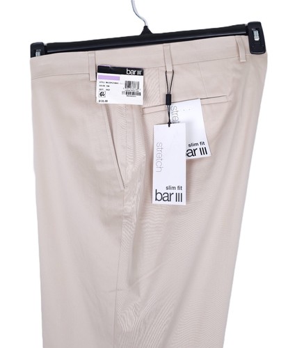 Bar III Men's Slim-Fit Stretch Cotton Suit Pants Tan Solid 34x34 NWT ...
