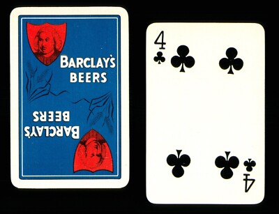 1 x Playing card Brewery Barclay's Beers 4 of Clubs Y995 | eBay UK
