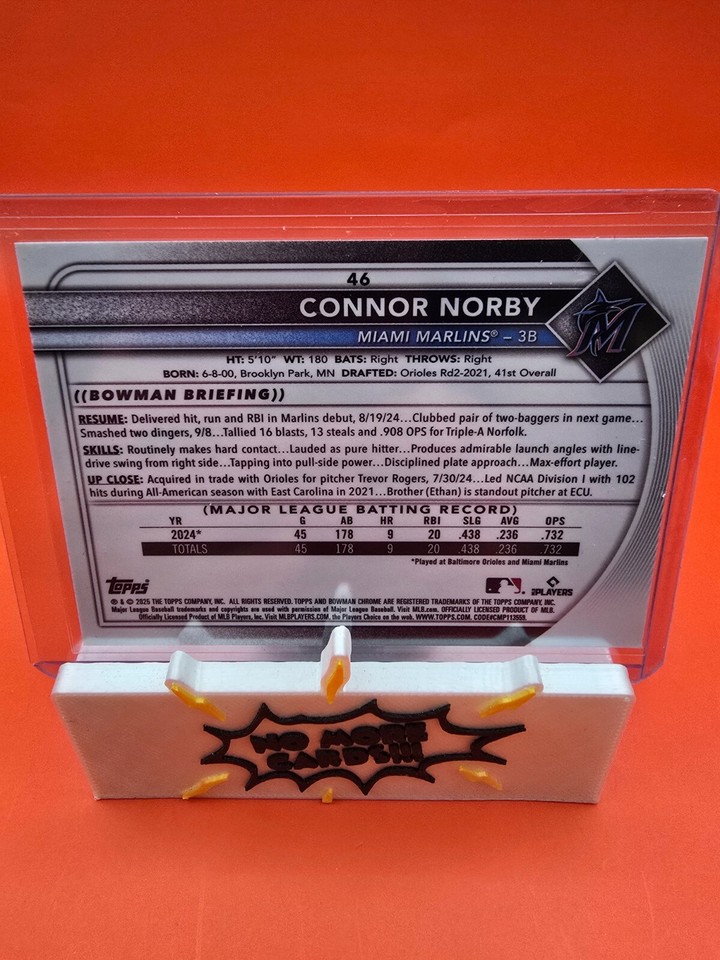 2025 Bowman - Chrome Connor Norby Red Rookie Badge Refractor | eBay