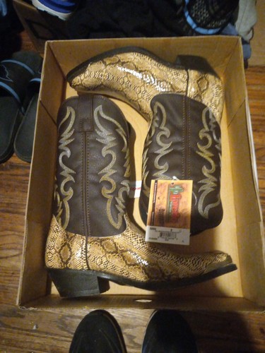 Laredo 68068 Mens Snake Print Pointed Toe Boots Mid Calf - Brown/Copper ...