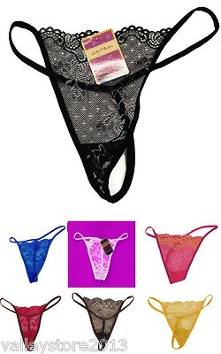 Lot 15 pcs Sexy Lace Sheer Thong Panty G-String Tanga Lingerie ...