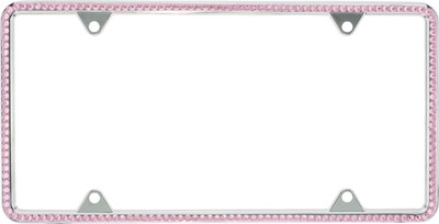 Light Pink Diamond Bling Glitter Crystal RhineStone License Plate Frame ...