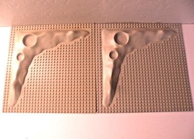 LOT OF 2 10" X 10" LEGO 3947 Lunar Moon Baseplates Space Gray 32 x 32 A ...
