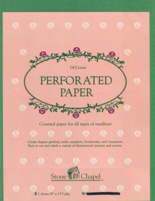 Perforated Paper, Christmas Green, 2 sheets, 9x12", cross stitch- Stone ...