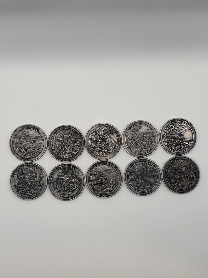 Rare Civil War Series Geocoins - Complete set of 10 - Trackable ...